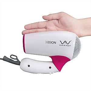 VAV 1200W Travel Hair Dryer Professional Ceramic Mini Blow Dryer for Kids with Cool Shot Button,Folding Handle