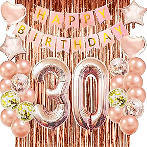 30th Birthday Decorations for Women30 Birthday Decorations for Her 30 Balloon Numbers 30th Birthday Party Decorations