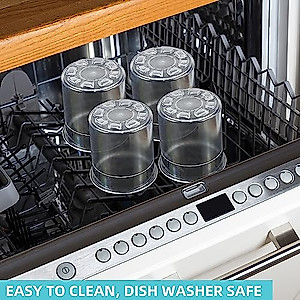 Ninja Creami Containers,4PCS Creami Pint Containers,Ice Cream Pints Containers with Lids for NC301 NC300 NC299AMZ Series Ice Cream Maker(Free Spoons)