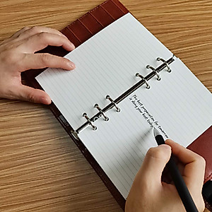 (2 Pack) A6 Lined Refill Paper, 200 Sheets/400 Pages Loose Leaf Paper for Filofax Personal Binders, 6 Holes Punched, 100gsm Ruled White Pages, 3.75'' x 6.75''