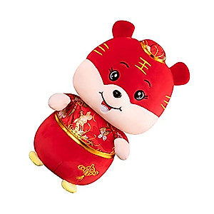 Cabilock 2pcs Suit Toy: Goodie Animal with Decorative Adorable Zodiac Festival Year New for Kids Bedroom Toy Bag Plush of Fluffy Ornament Decoration Doll Design Blessing Decor