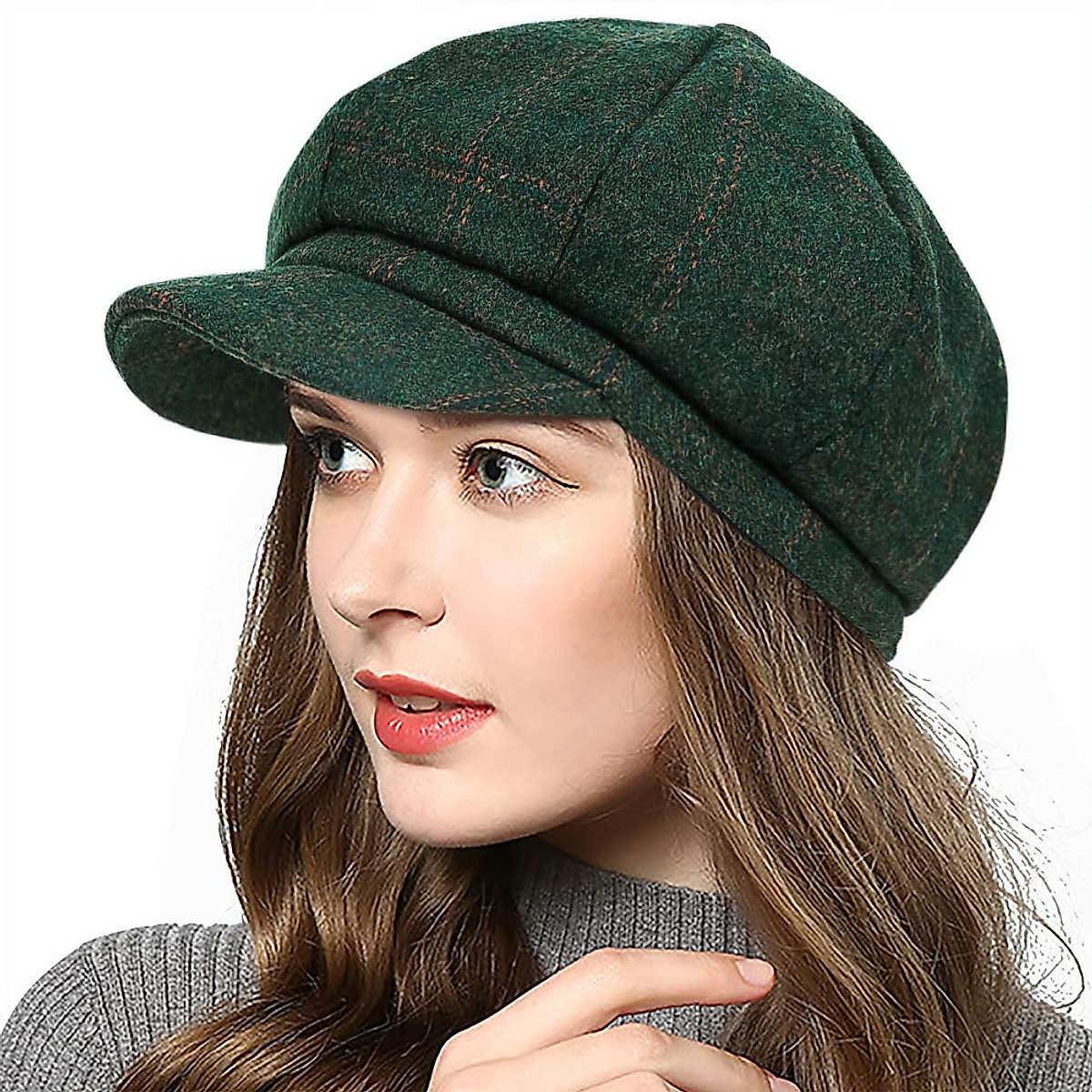 PanPacSight Women's Newsboy Hats Fall Wool Cabbie Beret Tweed Girls Paperboy Cap