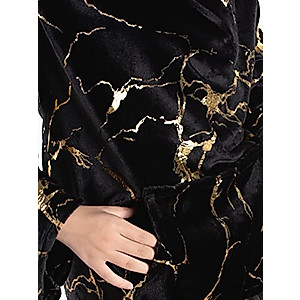 BSNTHO Black Wearable Blanket with Sleeves and Pocket for Women Men Adults，Soft Comfy Throws Blanket with Arm(Black，Pocket)