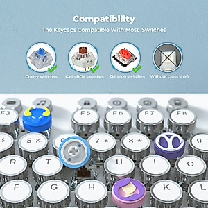 STOGA Keyboard Keycaps Set, Cute Keycaps for 61/87/104 Typewriter Keyboard Round Keycap, Silicone Custom Keycaps Gift Set for Home/Girl to DIY Gaming Keyboard-Only Keycaps&Gift Box(12 Constellations)