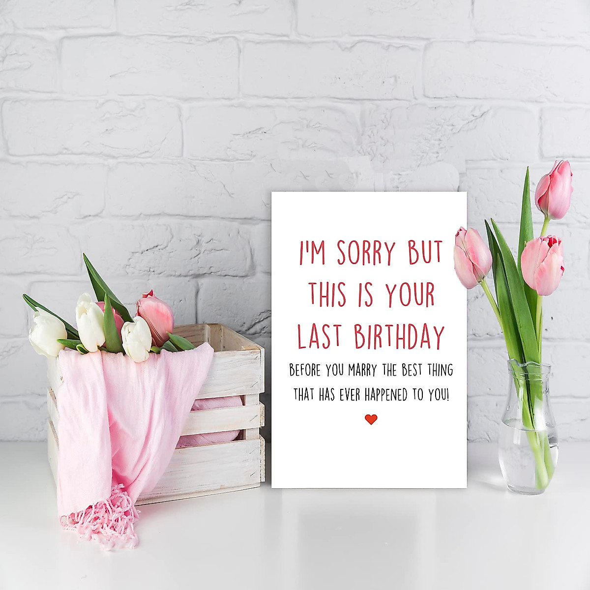 VvOoOvV Romantic Birthday Card for Him Her, Humor Birthday Cards for Fiancé, Lovely Future Husband Bday Card for Men, Funny Gifts for Husband to Be