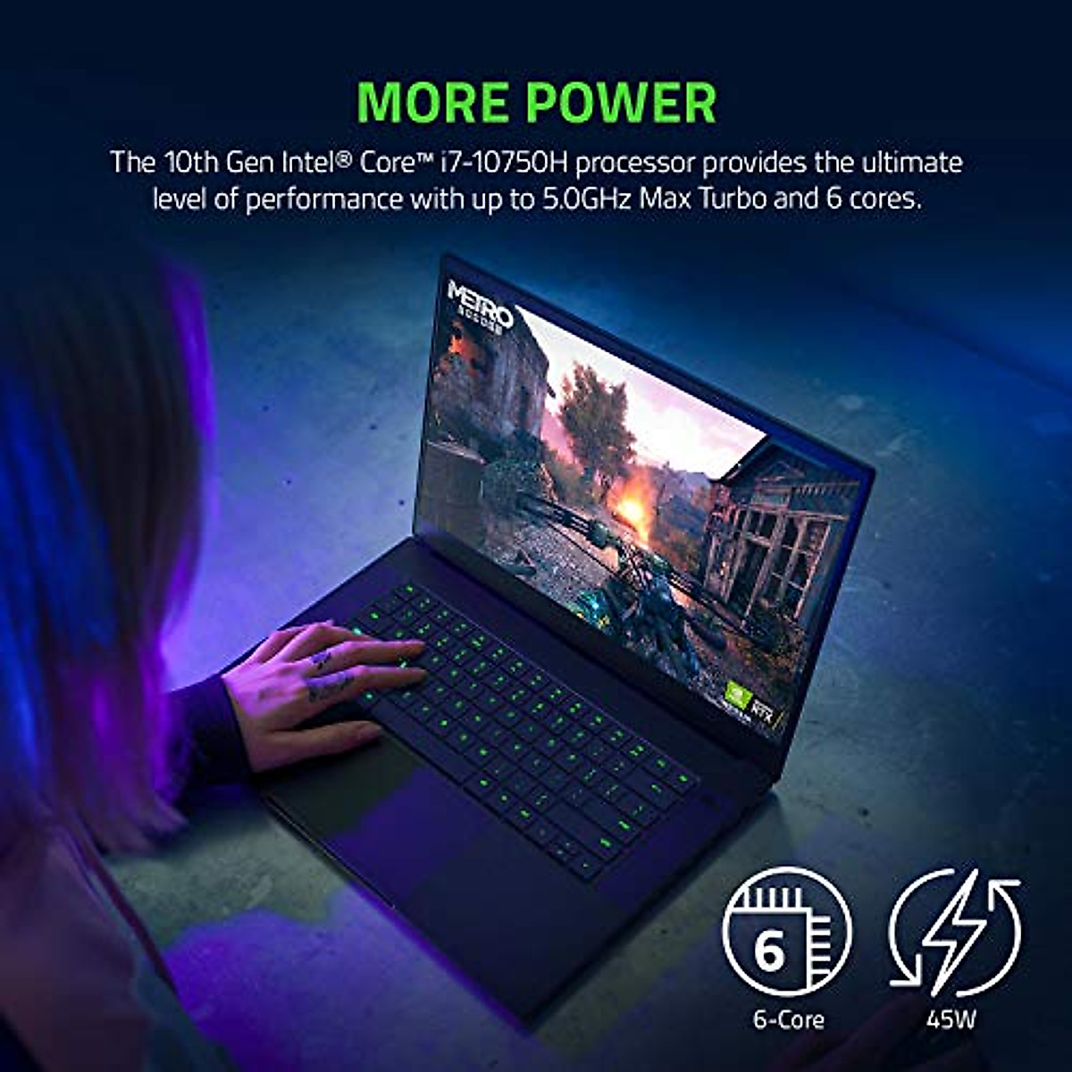 Razer Blade 15 Base Gaming Laptop 2021: Intel Core i7-10750H 6 Core, NVIDIA GeForce RTX 3070, 15.6" FHD 1080p 144Hz, 16GB, 512GB SSD - CNC Aluminum - Chroma RGB Lighting - Thunderbolt 3