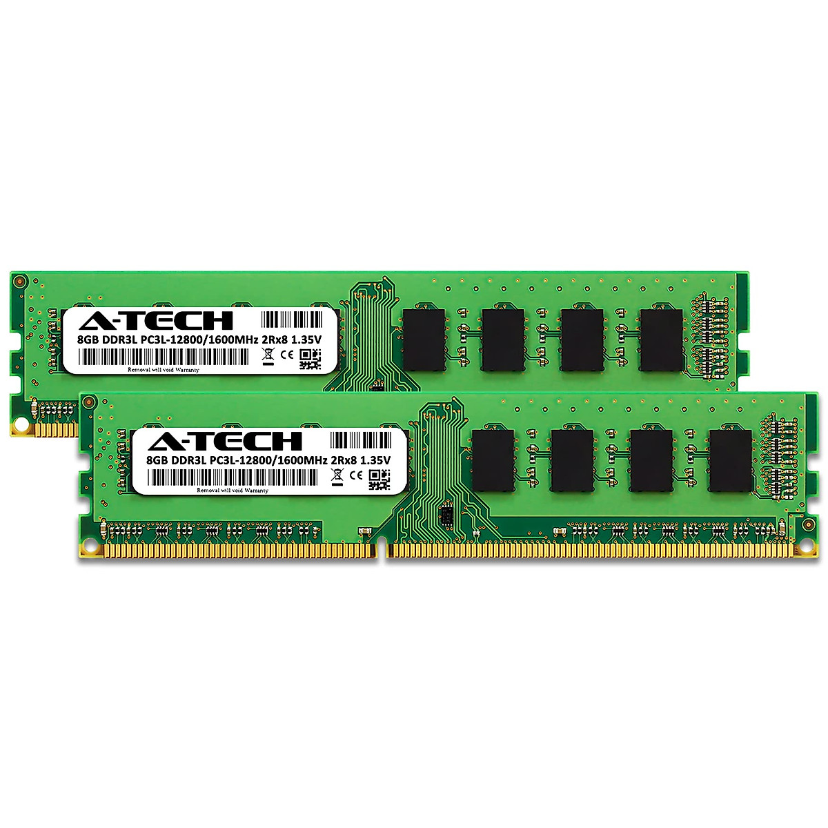 A-Tech 16GB (2x8GB) DDR3/DDR3L 1600MHz PC3L-12800 (PC3-12800) CL11 DIMM 2Rx8 1.35V 240-Pin Non-ECC UDIMM Desktop RAM Memory Modules