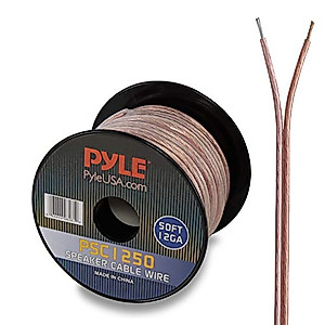 Pyle 50ft 12 Gauge Speaker Wire - Copper Cable in Spool for Connecting Audio Stereo to Amplifier, Surround Sound System, TV Home Theater and Car Stereo - PSC1250