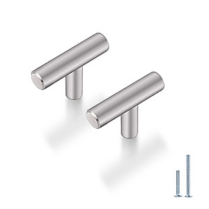 Probrico Kitchen Cabinet Drawer Handles and Pulls Stainless Steel (T-Knob, 10 Pack), T Bar Cabinet Knobs