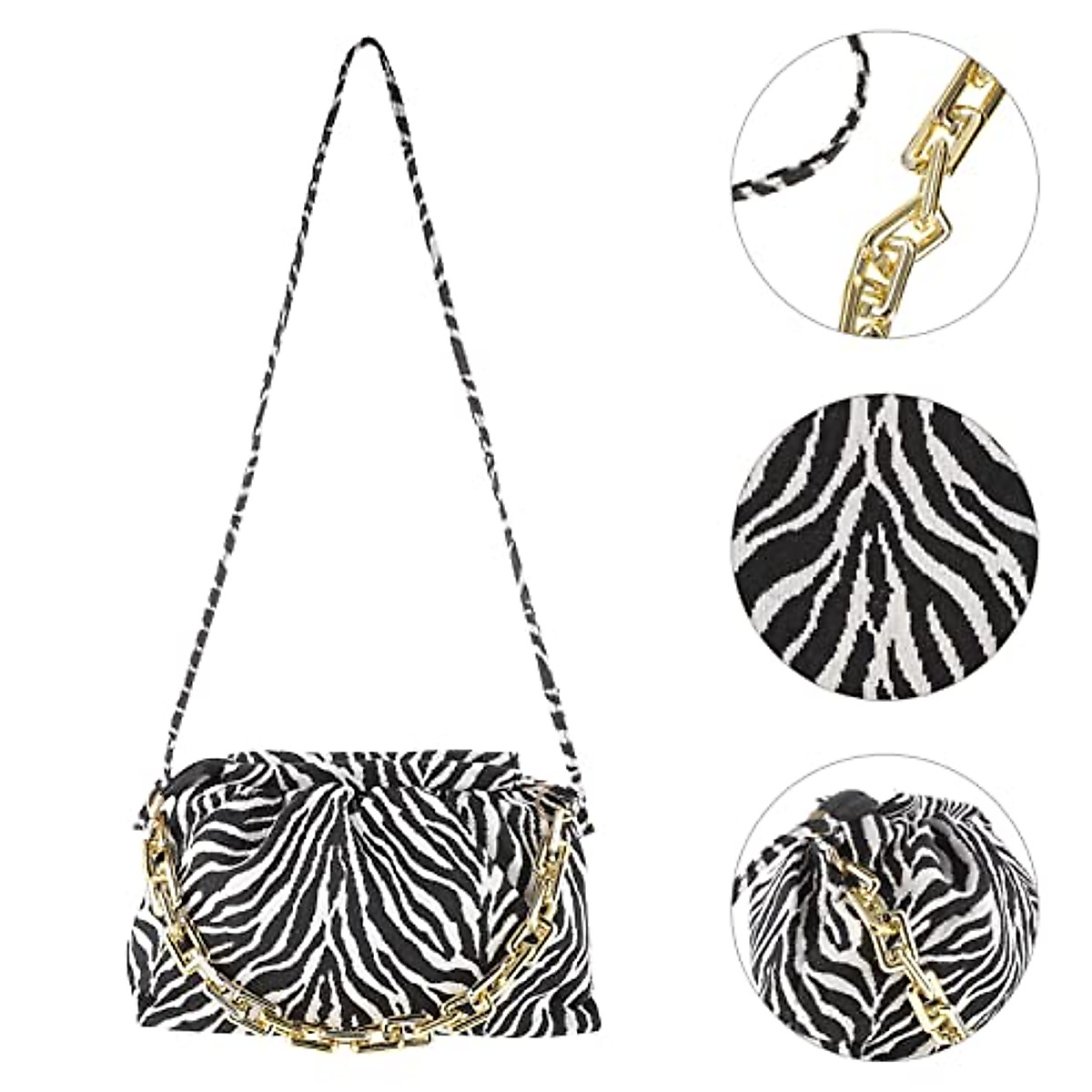 OSALADI Zebra Print Shoulder Bag Zebra Print Purse Fashion Clutch Purse Zebra Print Cross Body Bag Small Crossbody Purse for Women Girls