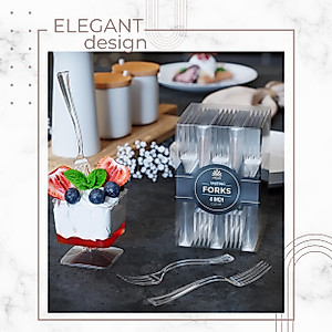 Exquisite Clear Plastic Mini Forks 100 CT Tasting Forks Disposable Mini Tasting Forks Mini Plastic Appetizer Forks I Mini Fruit Fork I Tiny Utensils I Cake Fork I Mini Serving Forks…