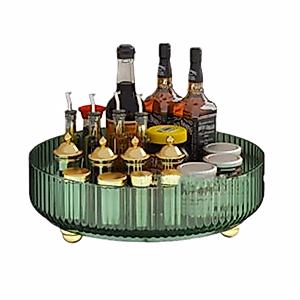 Rotatable Modern Round Tray,360°Rotating Spice Storage Rack,11" Lazy Susan Turntable Organizer,Cosmetic Makeup Vanity Tray for Storage Jewelry,Perfume&Kitchen Condiment,Suit for Home Decorative