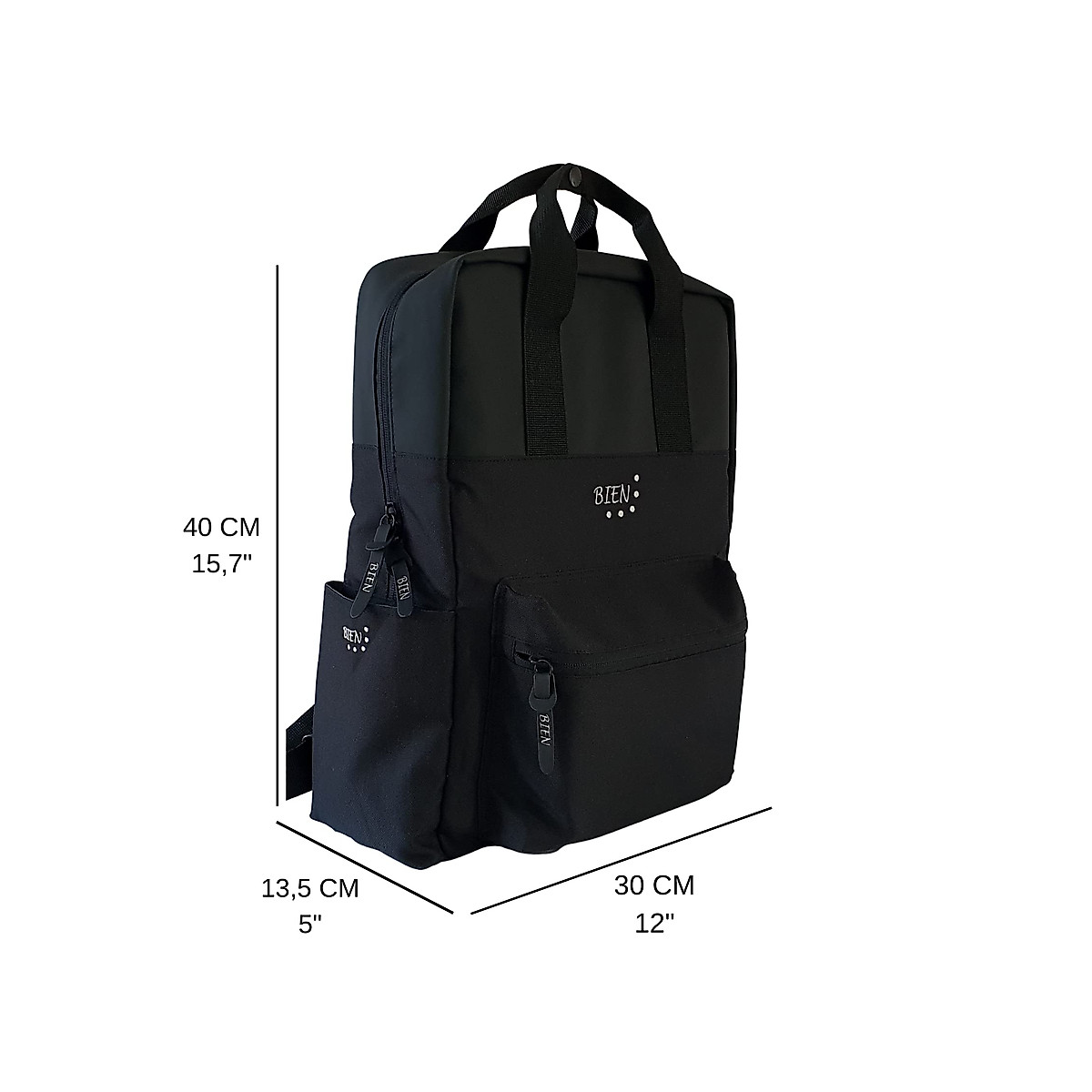 BIEN - Smart Backpack - Oslo backpack 19L-Vol. Laptop compartment water-resistant weight: 0.88 kg luggage strap security pocket water bottle compartment slim design (black)
