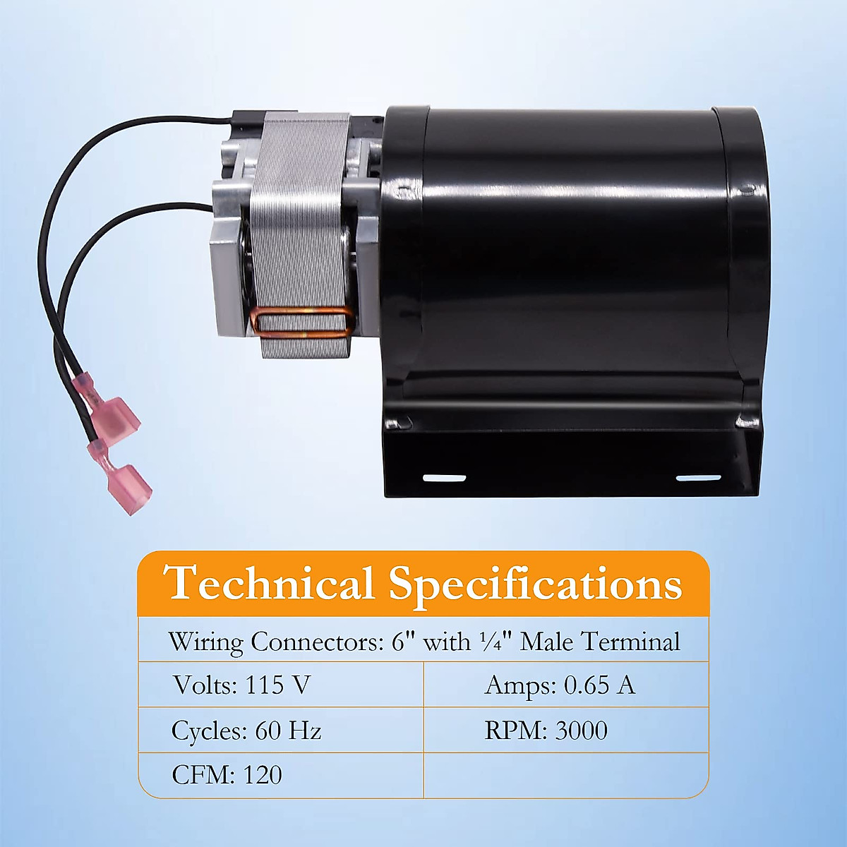 Criditpid Wood Stove Front Blower Motor for Avalon 99000137, Olympic & Rainier, Front Blower Fan for Lopi 99000123, Freedom, Answer & Revere. (Left Side)