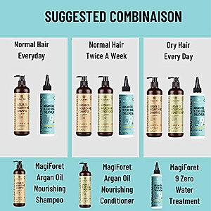 Argan Oil Shampoo and Conditioner Set (2 x 16.9 Oz) - MagiForet Organic Shampoo & Conditioner Sulfate Free - Volumizing & Moisturizing, Gentle on Curly & Color Treated Hair,For Men & Women (cd set)