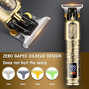 RESUXI Professional Hair Clippers for Men Hair Trimmer Set,Barber Clippers and Beard Trimmer Set Cordless Hair Cutting Grooming Haircut Kit USB Rechargeable Adjustable LED Display