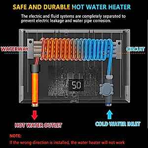 DAORDAER Mini Electric Tankless Water Heater 3000W 110V Constant Temperature Instant Hot Water Heater with Remote Control Digital Display On Demand Hot Water Heater