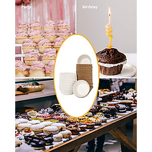 Cupcake Liners, 700 Pcs Muffin Liners, Standard Size Cupcake Wrappers of 2 Colors for Wedding and Birthday by DualFerv