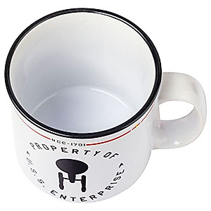 Silver Buffalo Star Trek NCC-1701 Property of The USS Enterprise Ceramic Camper Style Coffee Mug, 20 Ounces