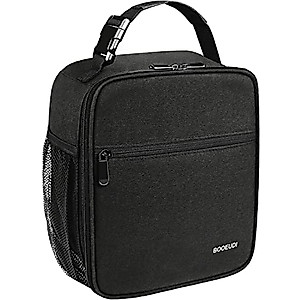 BOOEUDI Lunch box, Lunch Bag, lunch box for men, Reusable Portable Lunch Bag for Women, Durable Adults Tote Bag Lunchbox for Office, Work, Beach, Fishing, Picnic, Travel, Black
