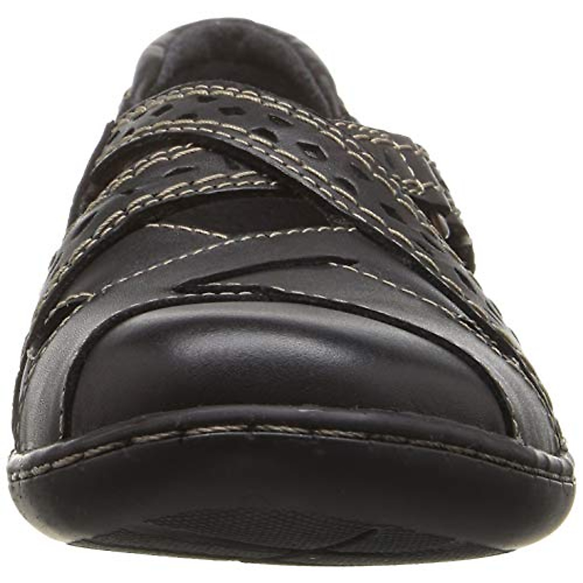 Clarks Women's Ashland Spin Q Slip-On Loafer, Black, 8.5 N US