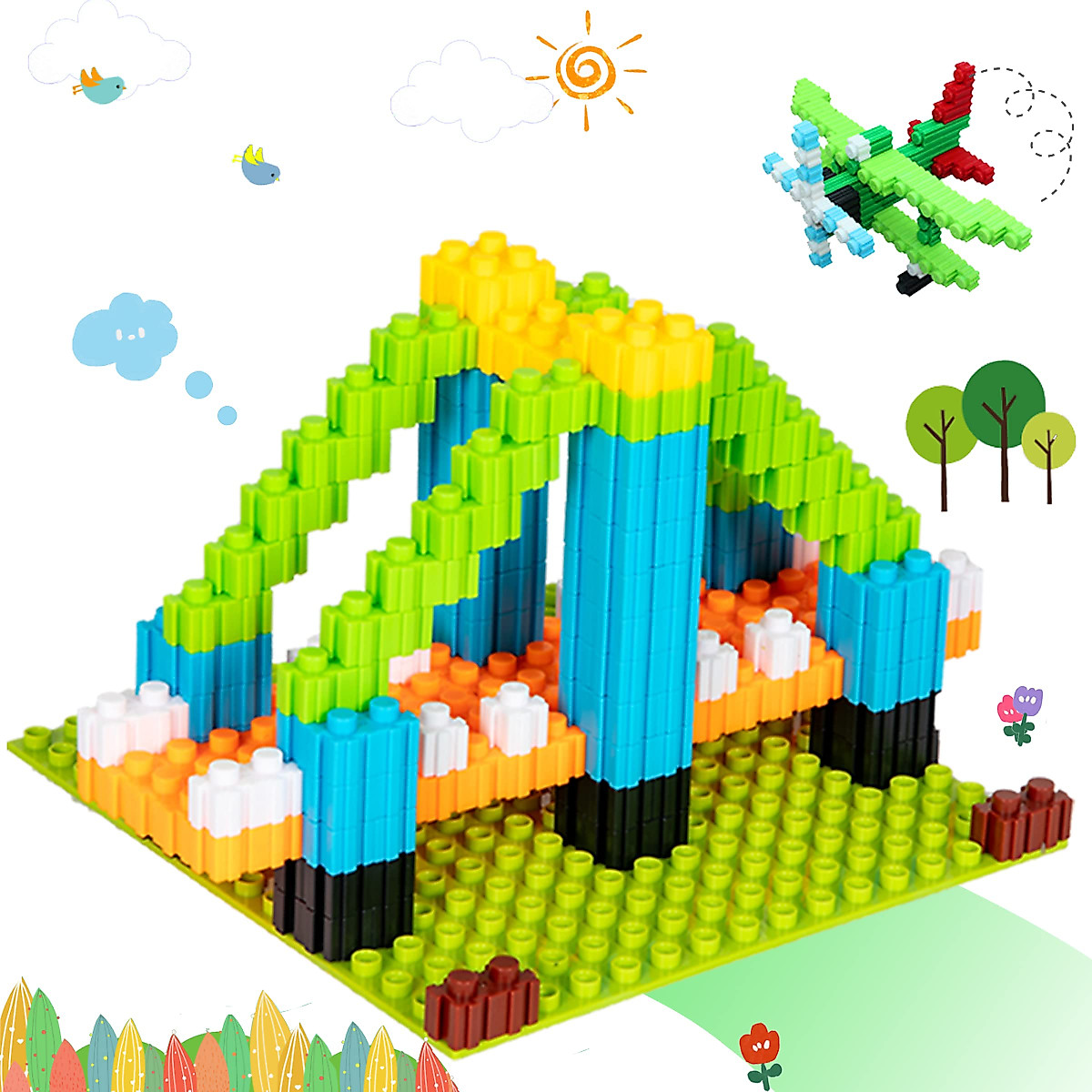 KUTOI Mini Building Block Sets for Kids(120 Pcs,Classic 3D Building Blocks, Prizes for Kids 8-12 Boys and Girls, Educational STEM Building Toys Including Compatible Large Baseplate