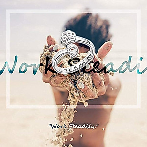 ZGBY Semicolon Ring S925 Sterling Silver Pet Lovers Paw Print Adjustable Ring Sweet Pet Animal Jewelry We are Family Love Dog Cat Claw Ring (Style A)