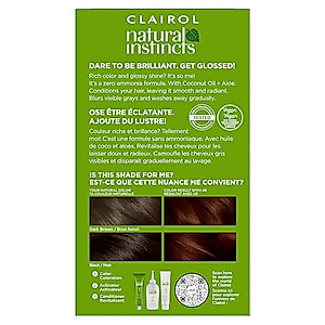 Clairol Natural Instincts Demi-Permanent Hair Dye, 4R Dark Auburn Hair Color, Pack of 3