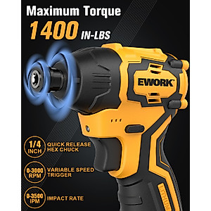 EWORK Compact Cordless Drill and Impact Driver Combo Kit 12V Brushless Small Power Tool Set with (2) 2.0Ah Batteries and Fast Charger, Tool Bag (EKC-12BLA)