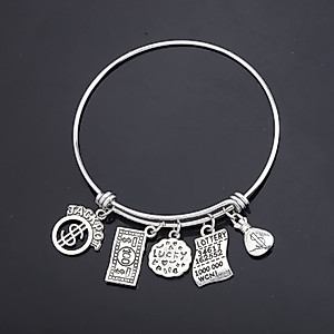 ENSIANTH Gambler Gift Ticket Bracelet Good Luck Jewelry Casino Gift Casino Lover Gift Lottery Bracelet (Lottery Bra)