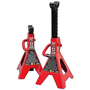 BIG RED T42202 Torin Steel Jack Stands: 2 Ton (4,000 lb) Capacity, Red, 1 Pair