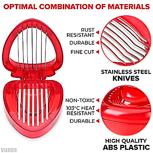 Strawberry Slicer Kitchen Gadget Fruit Cutter - Boiled Egg Slicer for Hard Boiled Eggs Slicer Stainless Steel Wire - Avocado Slicer Tool Tomato Slicer Stainless Steel Food Chopper Fruit Shape Cutters