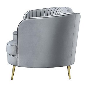 Coaster Home Furnishings Sophia Upholstered Sofa with Camel Back Grey and Gold