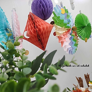 20Pcs Multi-Color Pastel Rainbow Paper Honeycomb Balls Fans Decoration Kit for Colorful Ceiling Decor Candy Birthday Party Baby Bridal Shower Wall Room Backdrop Decor Wedding Party Supplies