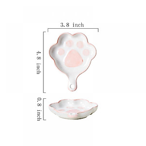 Gaolinci Cute Cat Claw Ceramic Spoon Rests, Easy-to-Clean Kitchen Cutlery Holder (Set of 2)