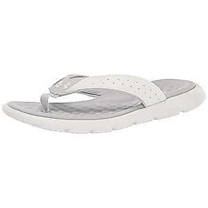 Under Armour Men's Ignite Pro Flip Flop, (100) White / Halo Gray / White, 9, US