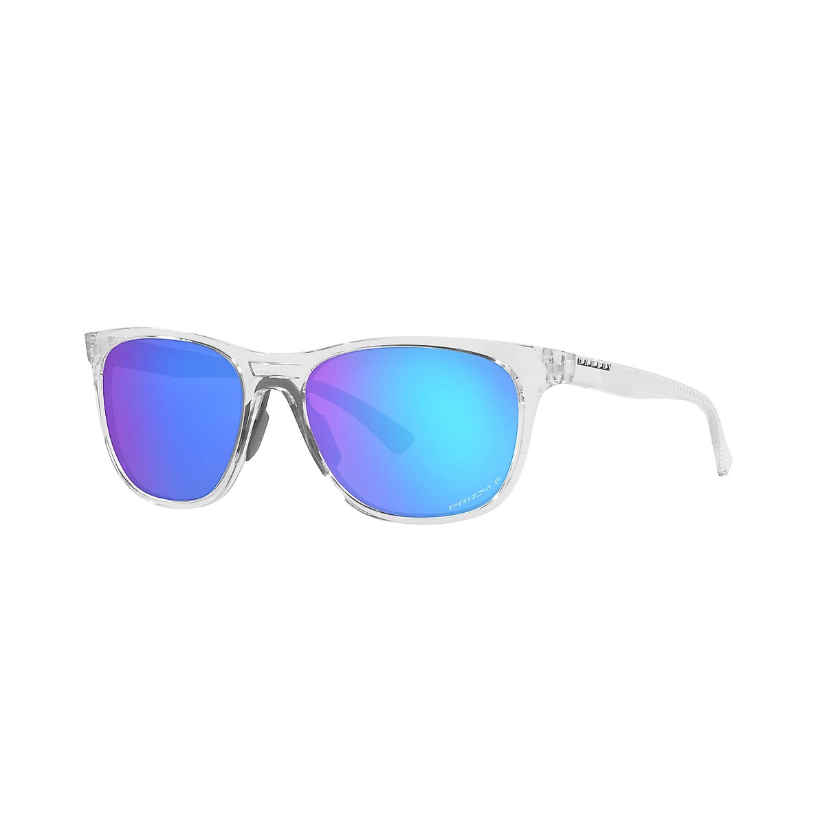 Oakley Women's OO9473 Leadline Square Sunglasses, Polished Clear/Prizm Sapphire Polarized, 56 mm