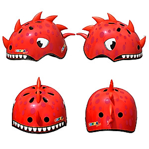 Kids Bike Helmet, Red Dinosaur Toddler Bike Helmets for Kids Ages 2-4 Years Old Boys Girls Lightweight Multi-Sport Helmet for Safety Cycling Skateboard Scooter Skating