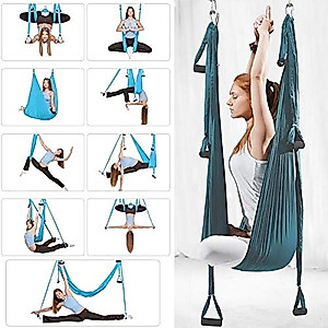 Maxwelly Aerial Yoga Flying Yoga Swing Yoga Hammock Sling Inversion Tool for Gym Home Fitness with Accessories, Red