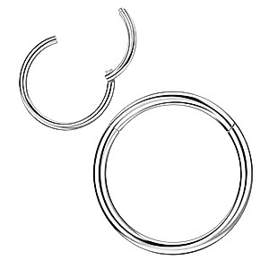 JOFUKIN 18 Gauge 8mm Hoop Nose Rings for Women Men Silver Nose Ring Hoop Surgical Steel Nose Hoop Hypoallergenic Body Piercing Rings for Septum Cartilage Helix Conch Rook Tragus Lobe Lip
