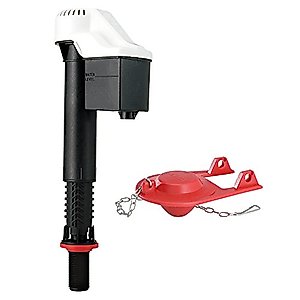 Korky 818BP QuietFILL Universal Toilet Fill Valve and Premium Flapper Easy to Install and Quiet-Made in USA, 2 Inch, Black