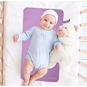 Speedy Barcodes Vegan Leather Diaper Changing pad, light purple, 16x30