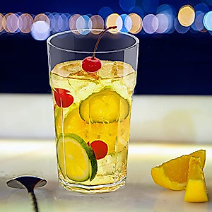 Amazing Abby - Affinity - 20-Ounce Plastic Tumblers (Set of 6), Plastic Drinking Glasses, All-Clear High-Balls, Reusable Plastic Cups, Stackable, BPA-Free, Shatter-Proof, Dishwasher-Safe