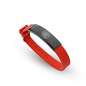 Tetragrammaton Pentacle Pentagram Name of God Amulet Symbol Silicone Bracelet Spiritual Protection Sacred Geometry Bangle Wristband Solomon Talisman Jewelry for Adults Teens, Black, Adjustable