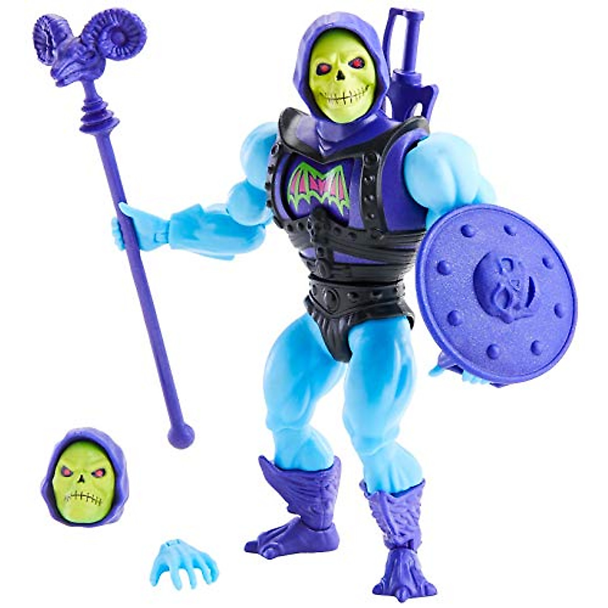 Masters of the Universe Origins Deluxe Skeletor Action Figure, 5.5-in Battle Character for Storytelling Play and Display, Gift for 6 to 10-Year-Olds and Adult Collectors