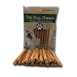 Top Dog Chews Turkey Tendon Round -Soft -Made in The USA - Large 1LB/ 16oz/ 453g