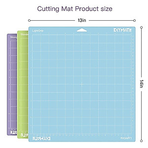 Cutting Mats for Cricut, DIYMATE 3 Pack 12x12 inch Light Grip Adhesive Cutting Mats for Cricut Maker 3/Maker/Explore 3/Air 2/Air/One, Quilting Cutting Mats Accessories Replacement
