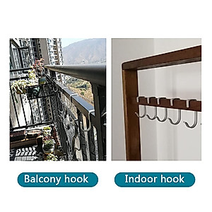 DANXQ Square Tube Hook Flat Aluminum Alloy Tube Hook,5 PCS (S Hook-for 2.5 cm)