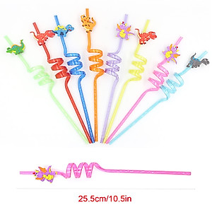 24pcs Reusable Dinosaur Straws, Plastic Dinosaur Drinking Straws for Kids Birthday Party Favors, 8 Styles Safari Jungle Dinosaur Theme Straws for Dinosaur Party Decoration Supplies.