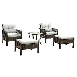 QUUL Patio Sectional Wicker Rattan Outdoor Furniture Sofa Set Sofa Type Appearance General Use Material Specific Use